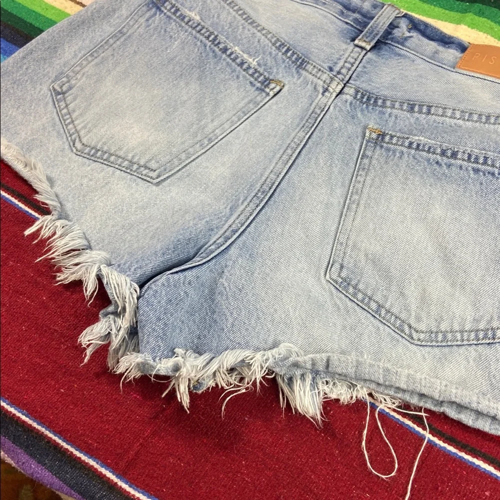 pistola | Shorts | Pistola Nova Distressed High Rise Light Blue Cut Off ...